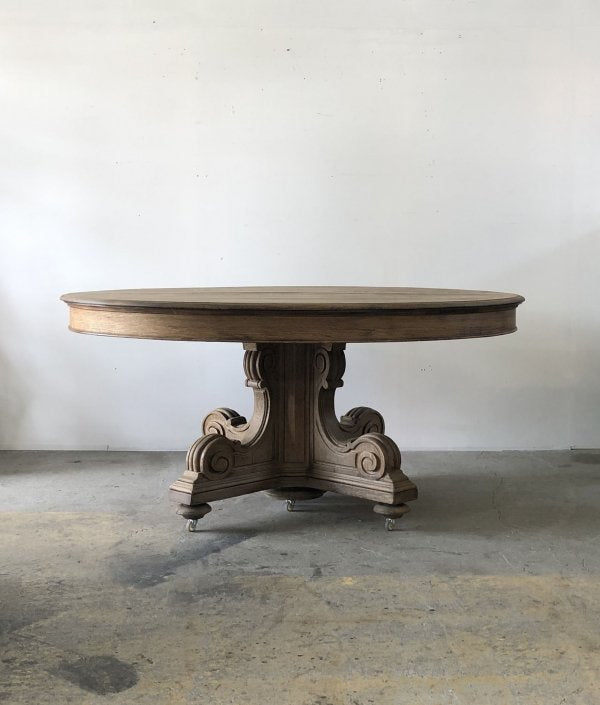 Pedestal Oak Oval Tabel – Round trip Antiques
